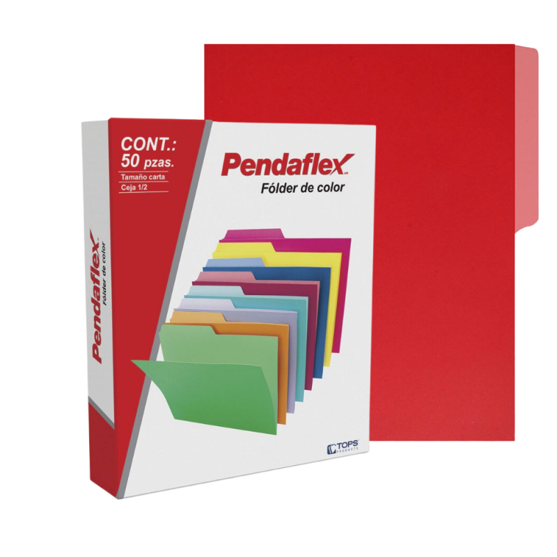 FOLDER COLORES INTENSOS T/OFICIO ROJO PZA