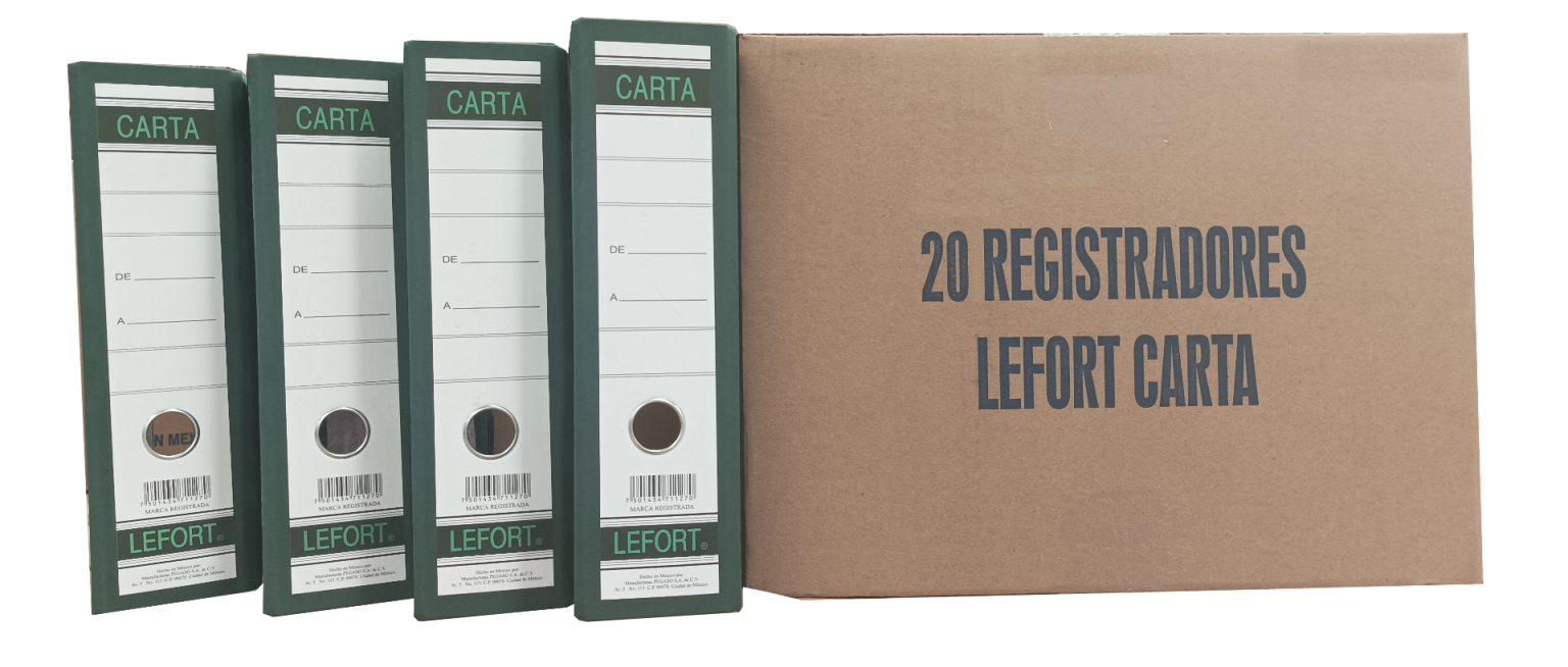 REGISTRADOR LEFORT CARTA TRADICIONAL CAJA CON 20 PZAS